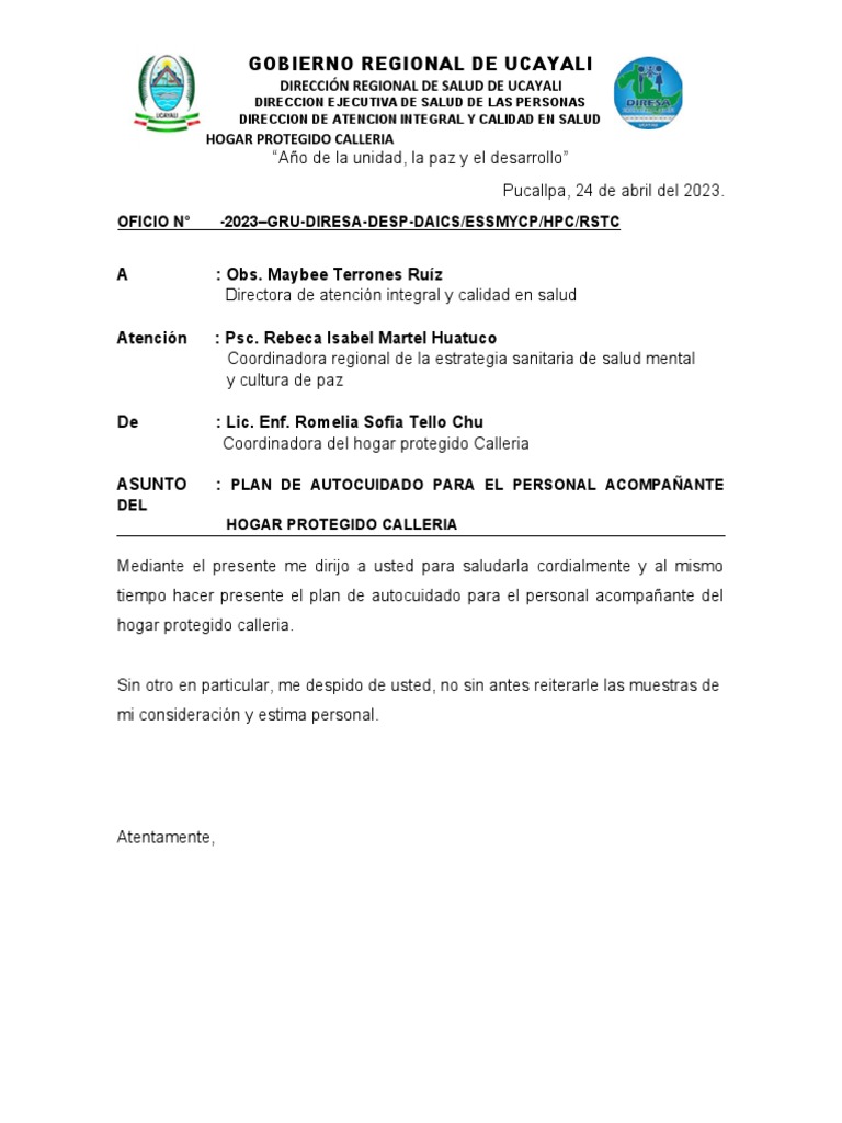 Plan de Autocuidado HPC | PDF | Salud mental | Sicología