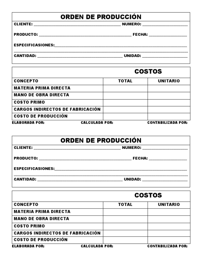 ORDEN DE PRODUCCIÓN | PDF