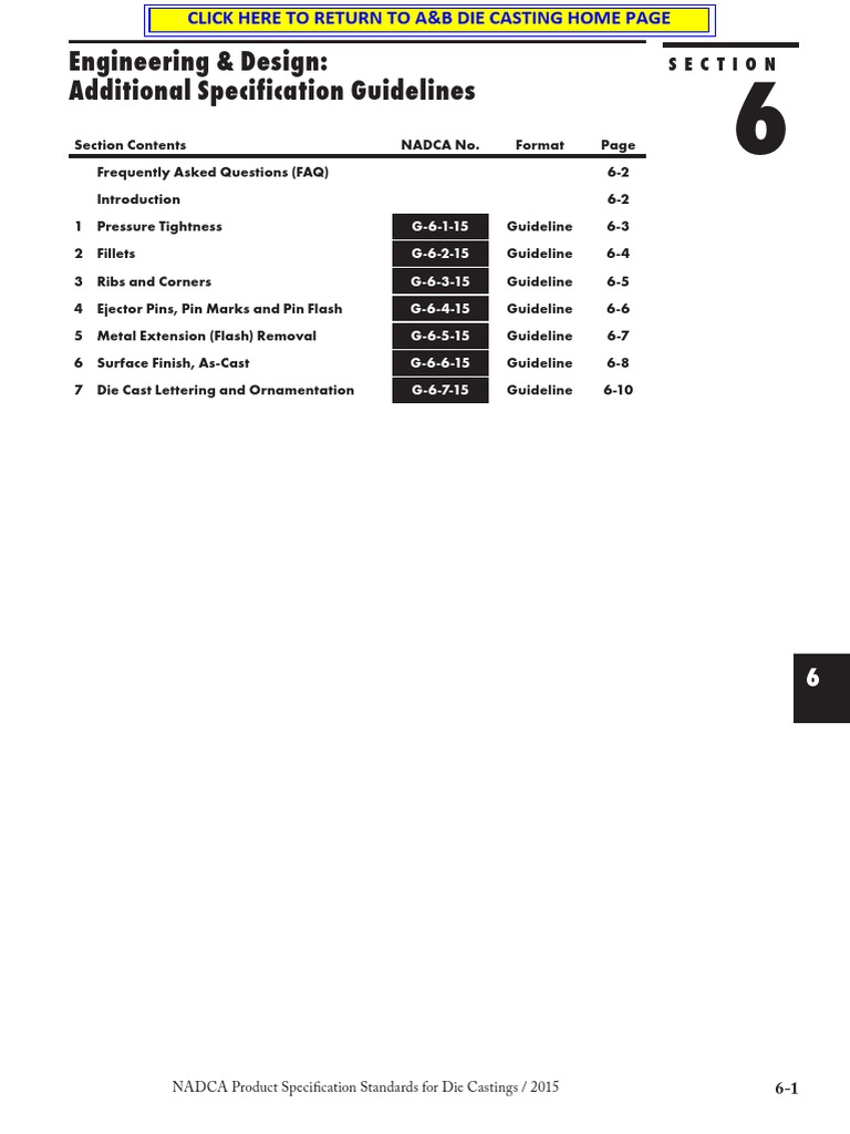 NADCA Product Specification Standards Fo | PDF | Machining | Secondary ...
