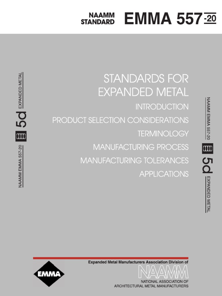 NAAMM EMMA 557-20 Standards For Expanded Metal | PDF | Sheet Metal ...