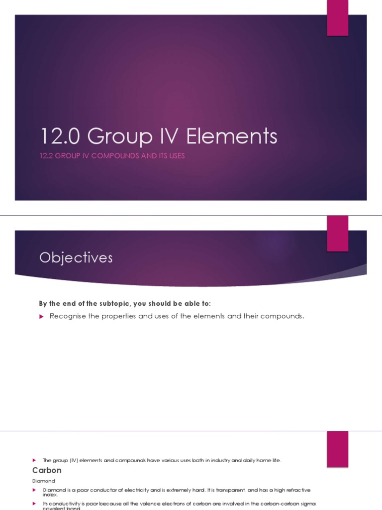 11.2 Group IV Compounds | PDF | Carbon | Refractory