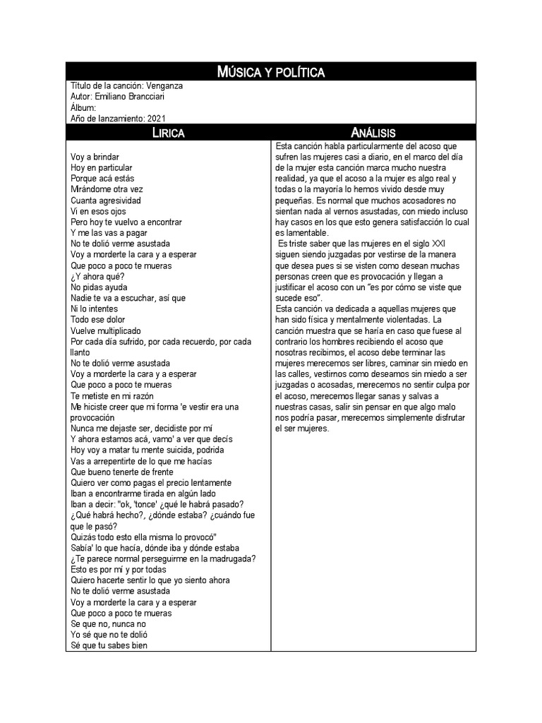 Analisis de La Canción Final | PDF