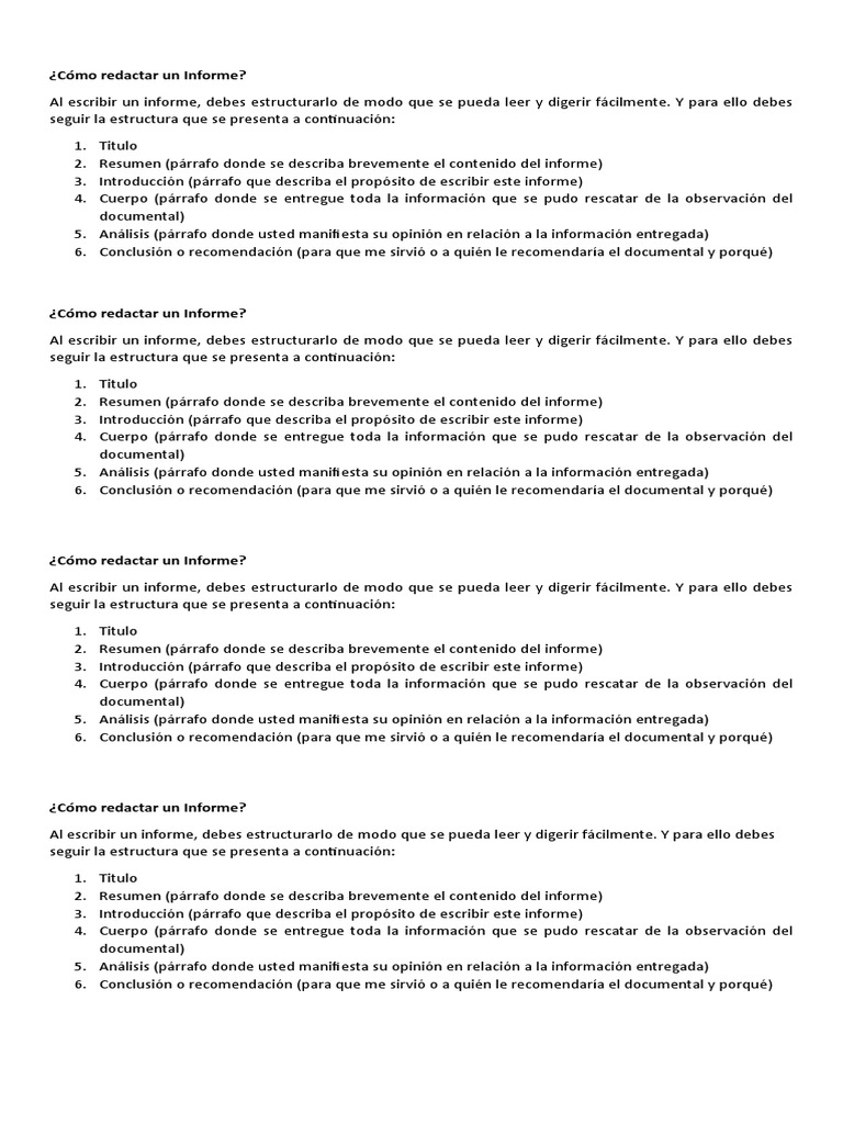 Cómo Redactar Un Informe | PDF
