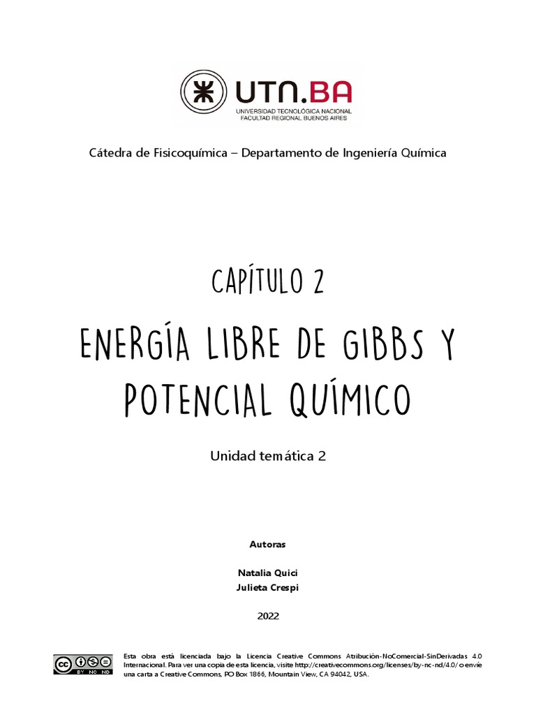Cap 2 - Energía Libre de Gibbs | Descargar gratis PDF | Energía libre de Gibbs | Equilibrio químico