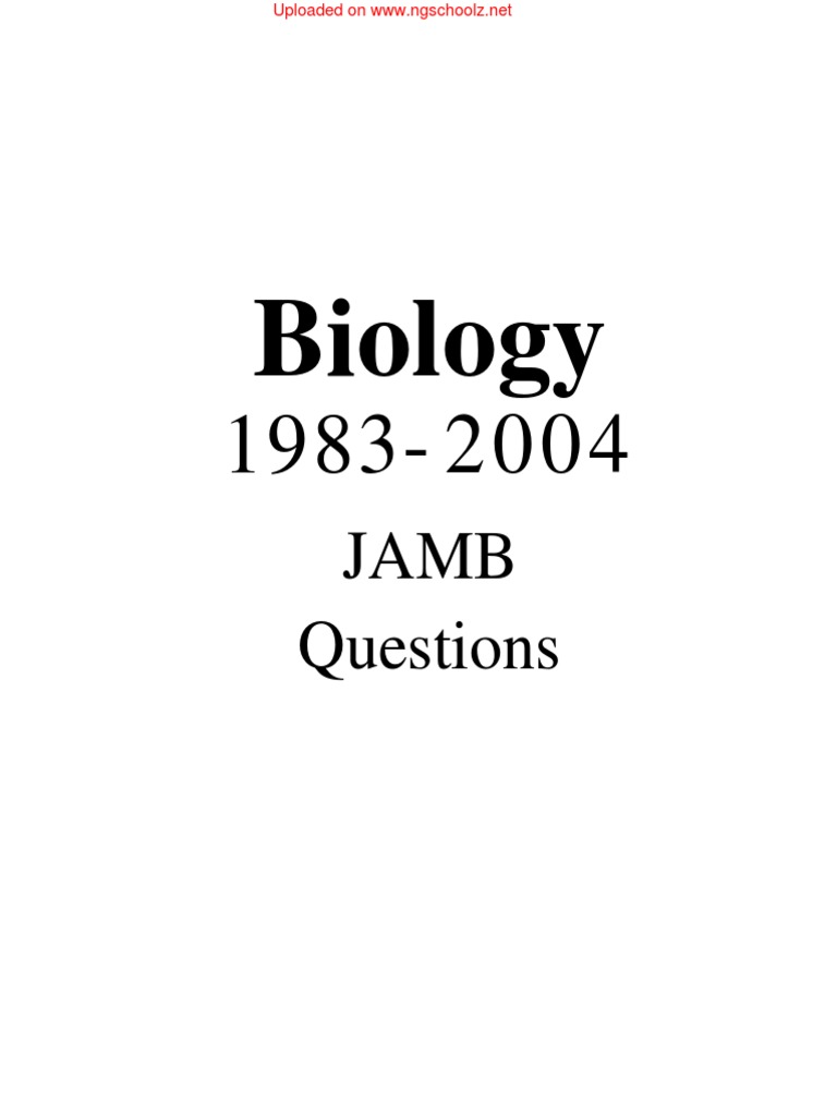 Biology Jamb Past Question | PDF | Soil | Blood