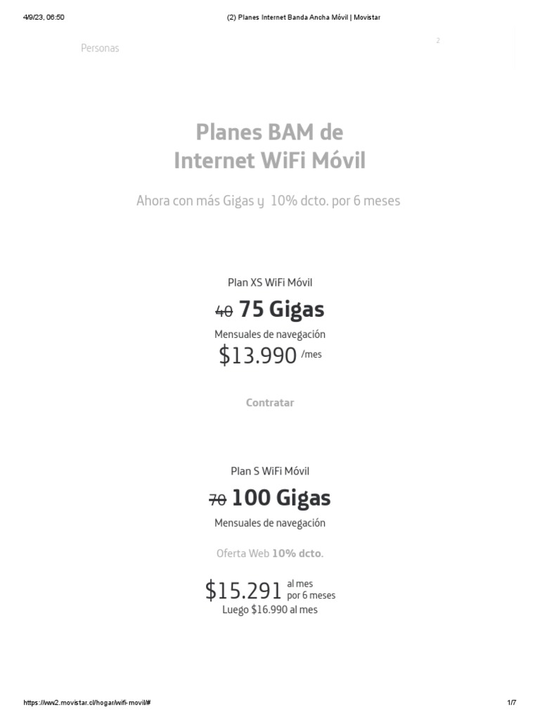 Planes Bam de Internet Wifi Móvil: 75 Gigas | Descargar gratis PDF ...