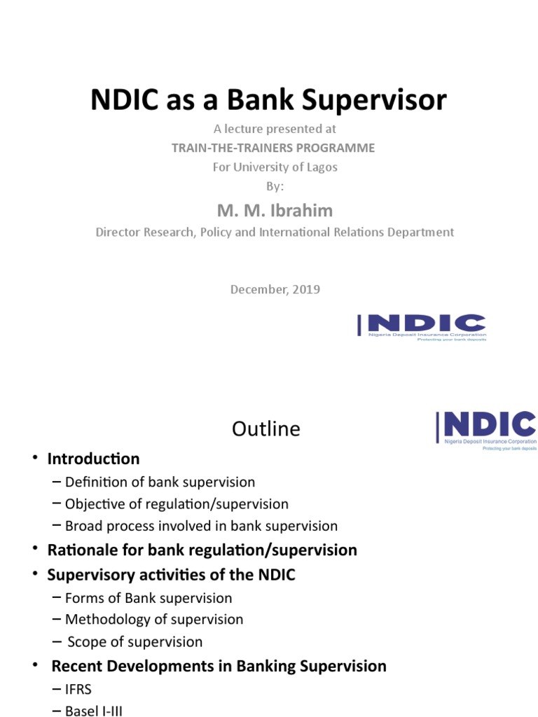 Class 200 L Class NDIC As A Bank Supervisor | PDF | Systemically ...