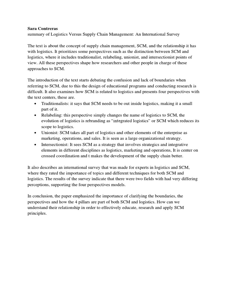 SCM Vs Logistics | PDF | Career & Growth | Business