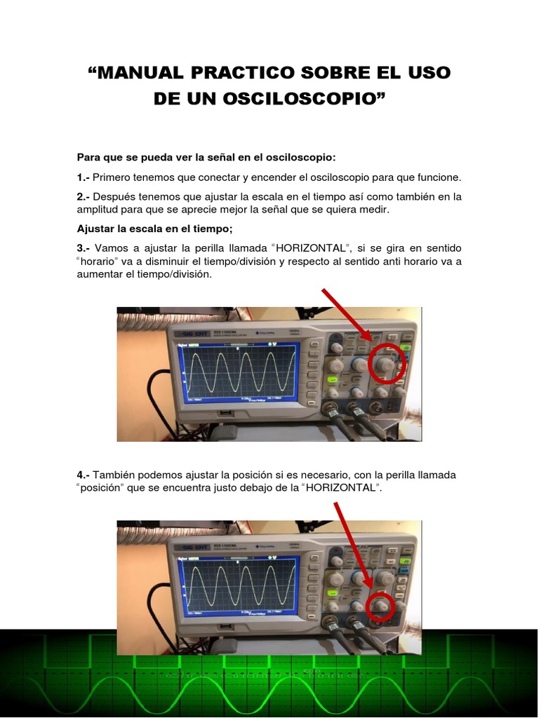 Manual Practico Sobre El Uso de Un Osciloscopio | PDF | Ingenieria Eléctrica | Electrónica