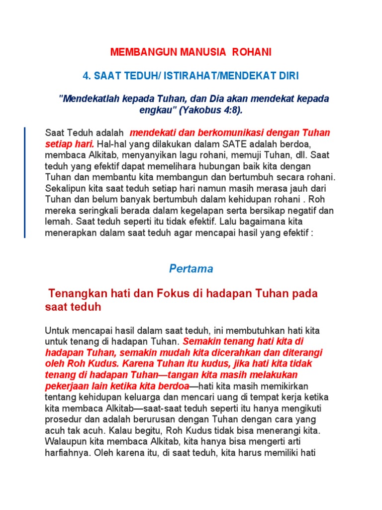 Sate (Membangun Manusia Rohani) | PDF | Karier & Perkembangan ...