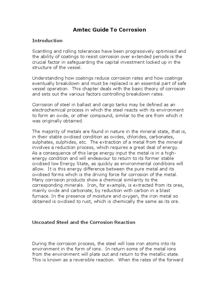 Amtec Guide To Corrosion | PDF | Corrosion | Rust