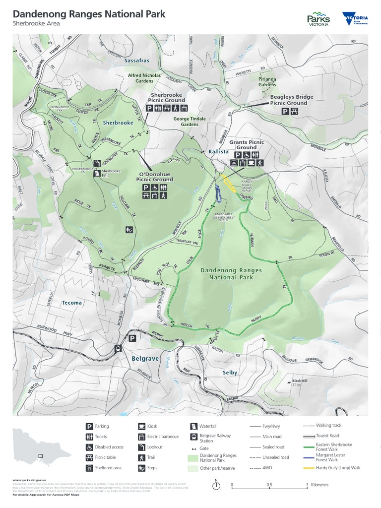 Dandenong Ranges National Park - Map - Sherbrooke Area | PDF