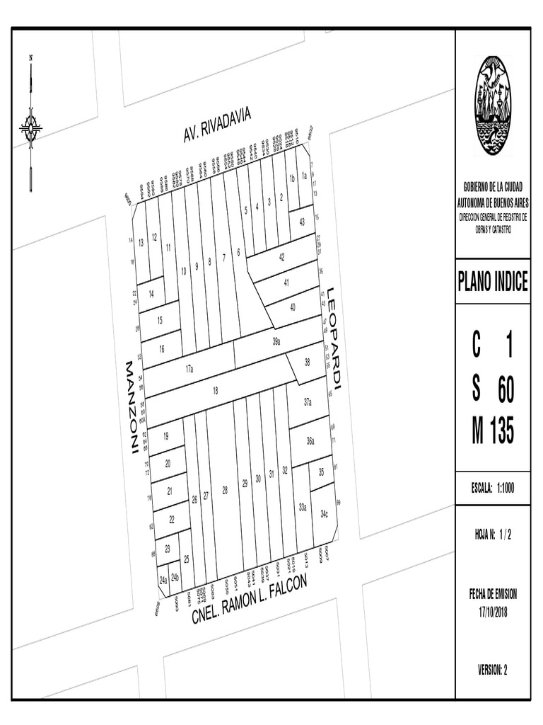Plano Indice: Gobierno de La Ciudad Autonoma de Buenos Aires | PDF