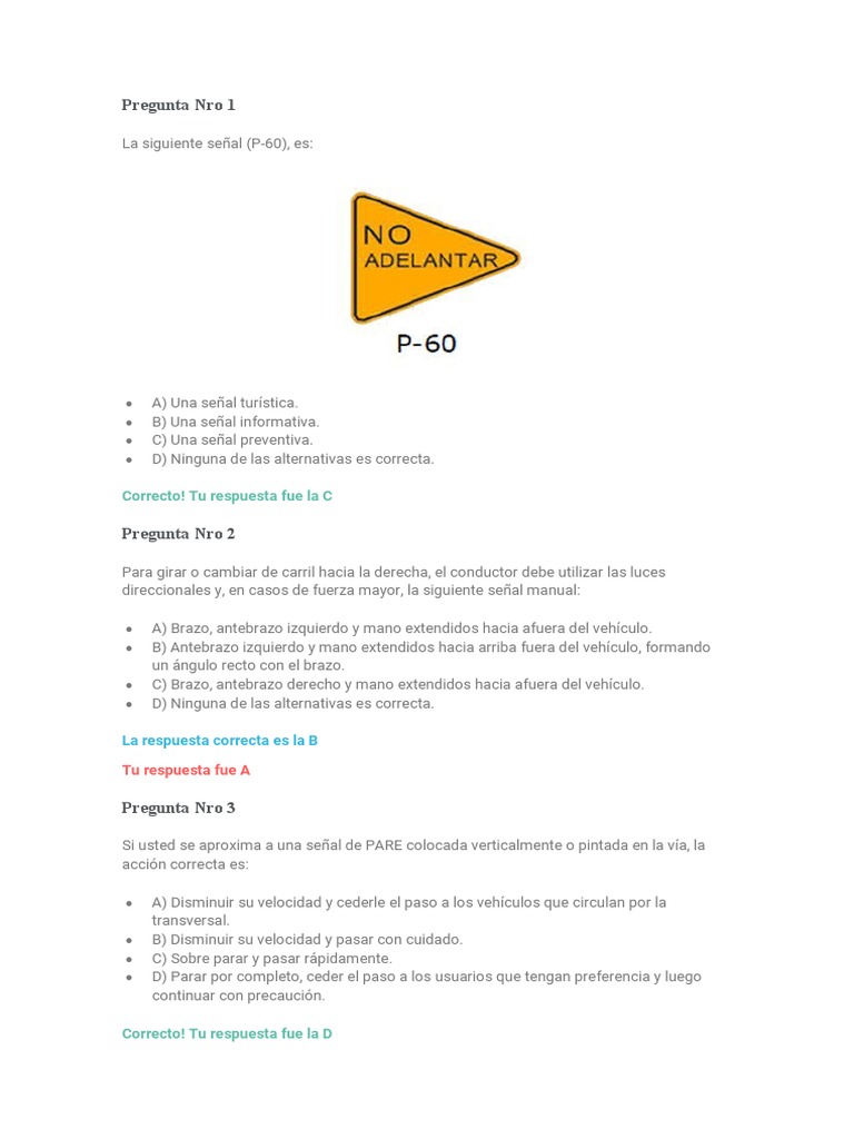Brevete Examen Practica Nro 1 | PDF | Semáforo | Intersección (carretera)
