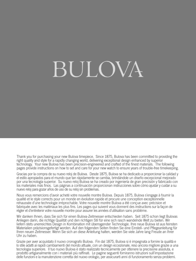 Manual BULOVA | PDF | Watch