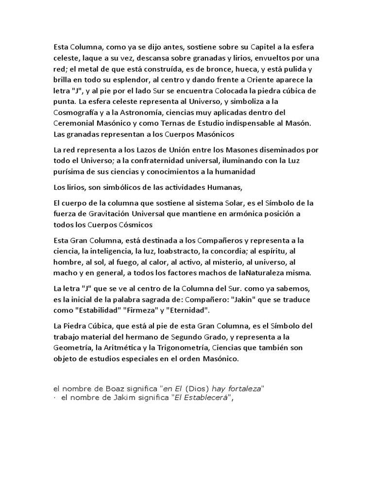 Significado de Jakim y Columnas Masónicas | PDF