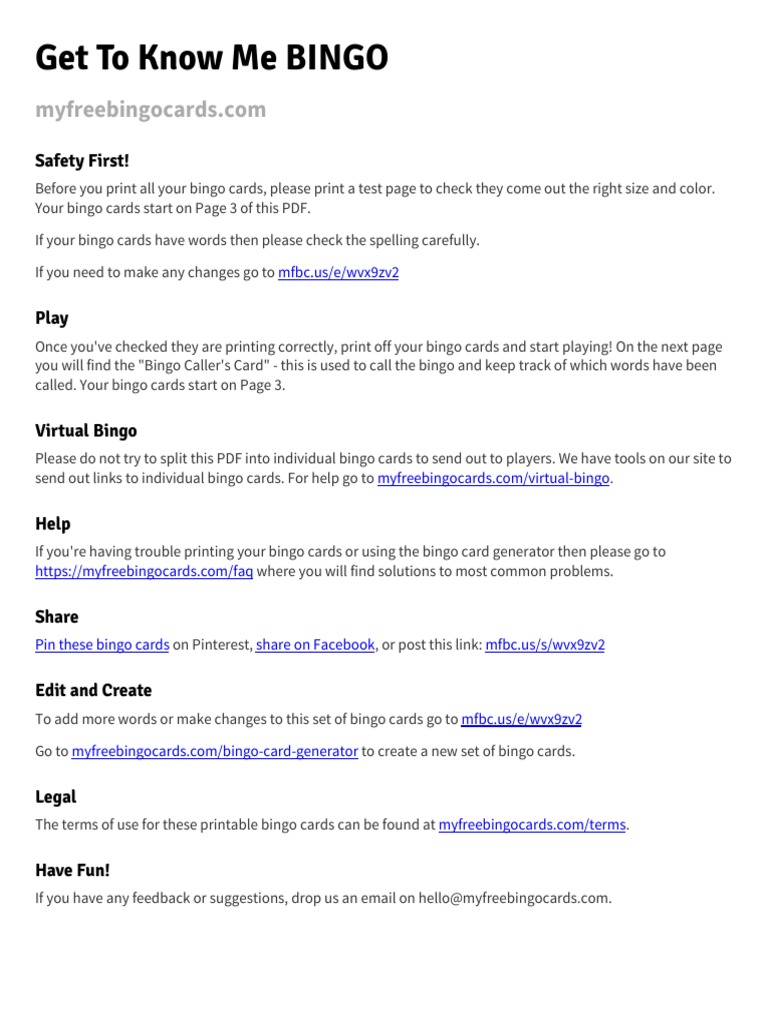 Get To Know Me Bingo | PDF | Red | Color