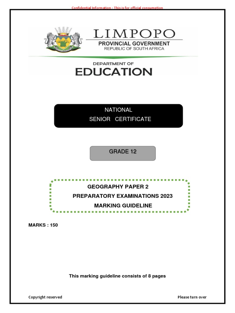 Geography P2 Memo 202309 | PDF | Infrastructure | Sanitation