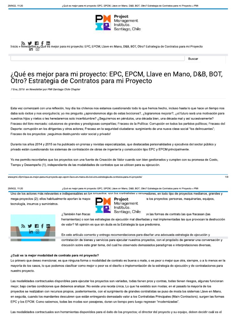 Qué Es Mejor para Mi proyecto-EPC, EPCM, Llave en Mano, D&B, BOT, Otros | PDF