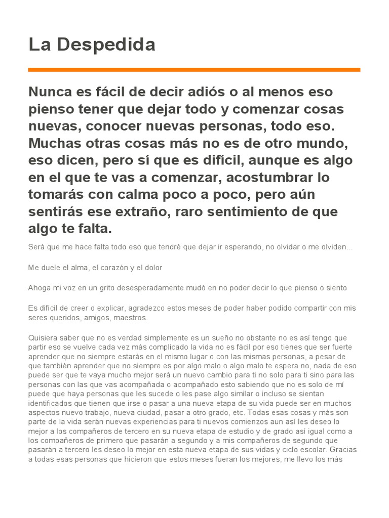 La Despedida | PDF