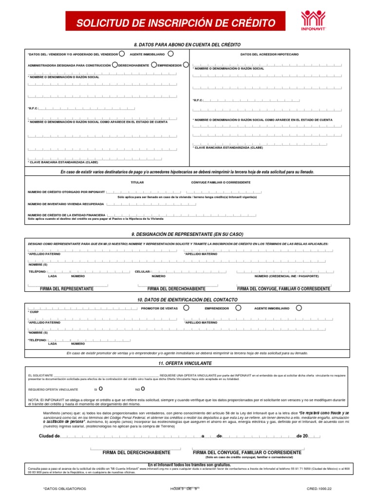 SolicituddeInscripciondeCredito - CRED 22-3 | PDF