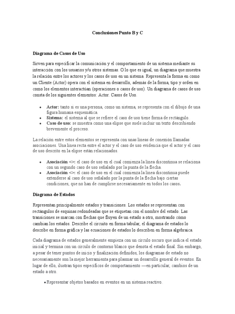 Conclusiones Punto B y C | PDF | Caso de uso | Informática