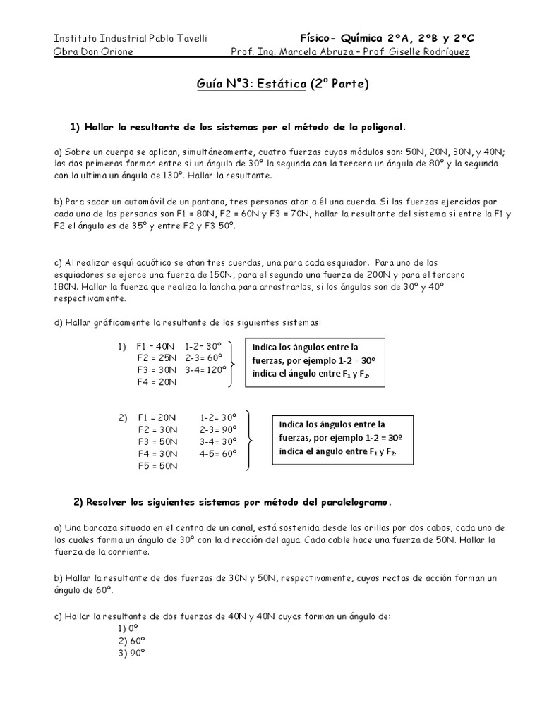 Guía 3 - Estática (2da Parte) | PDF | Ingeniería mecánica