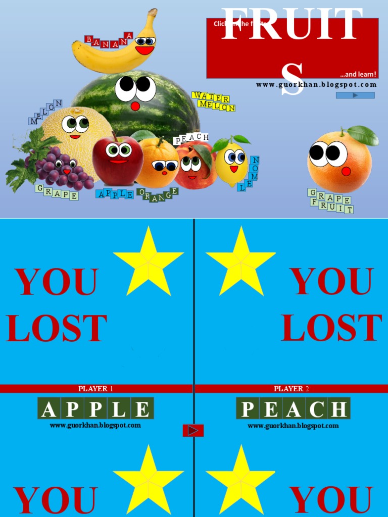 Fruits Game 2 Players Activities Promoting Classroom Dynamics Group Form - 79144 | PDF
