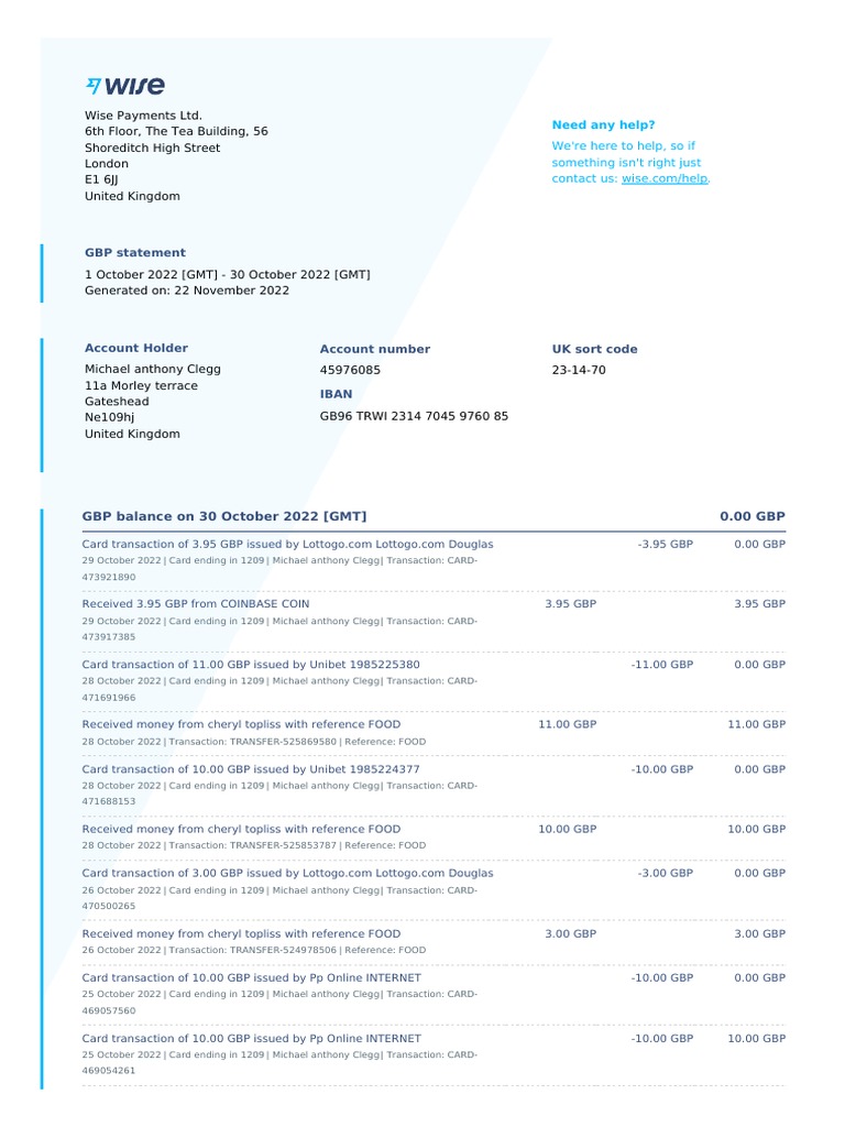 Balance Statement | PDF | Financial Markets | Service Industries