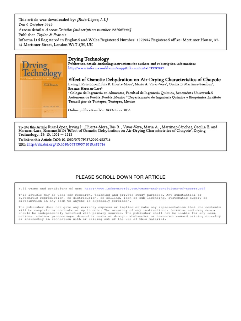 12 Drying Technology Buap 2010 PDF Confidence Interval