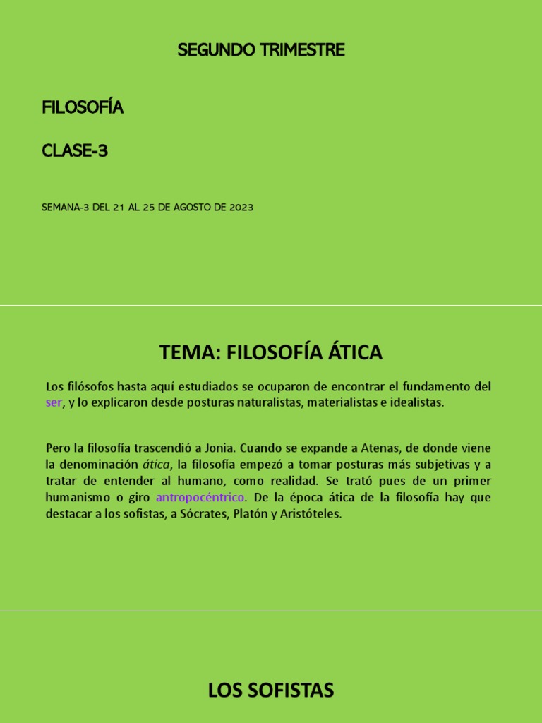 Semana-3 Filosofía ática | PDF | Sócrates | Relativismo