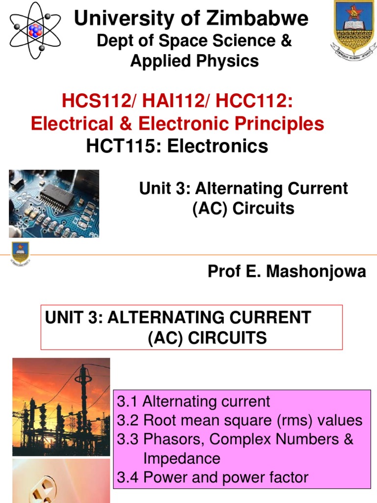 Unit 3 - Alternating Current Circuits | PDF | Electrical Impedance ...