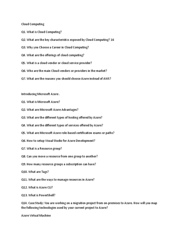 Azure Questions | PDF | Microsoft Azure | Mobile App Azure Questions | PDF | Microsoft Azure | Mobile App