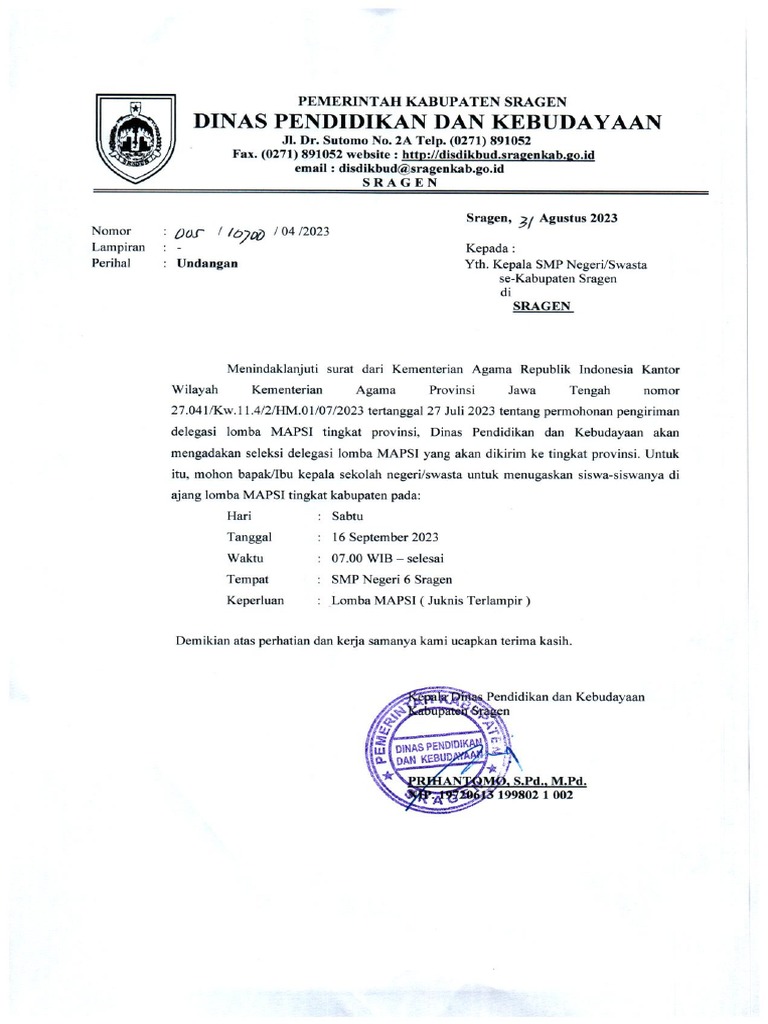 Undangan MAPSI1 | PDF