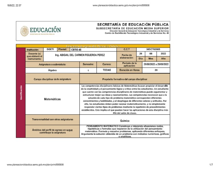 PD - U1 - Alg - A22022 E2023 1 14 1 | PDF