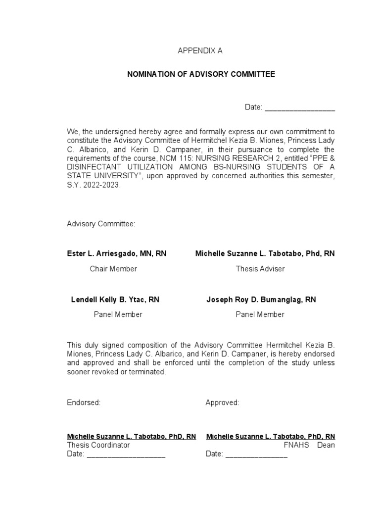 Appendix A | PDF | Health Care | Nursing
