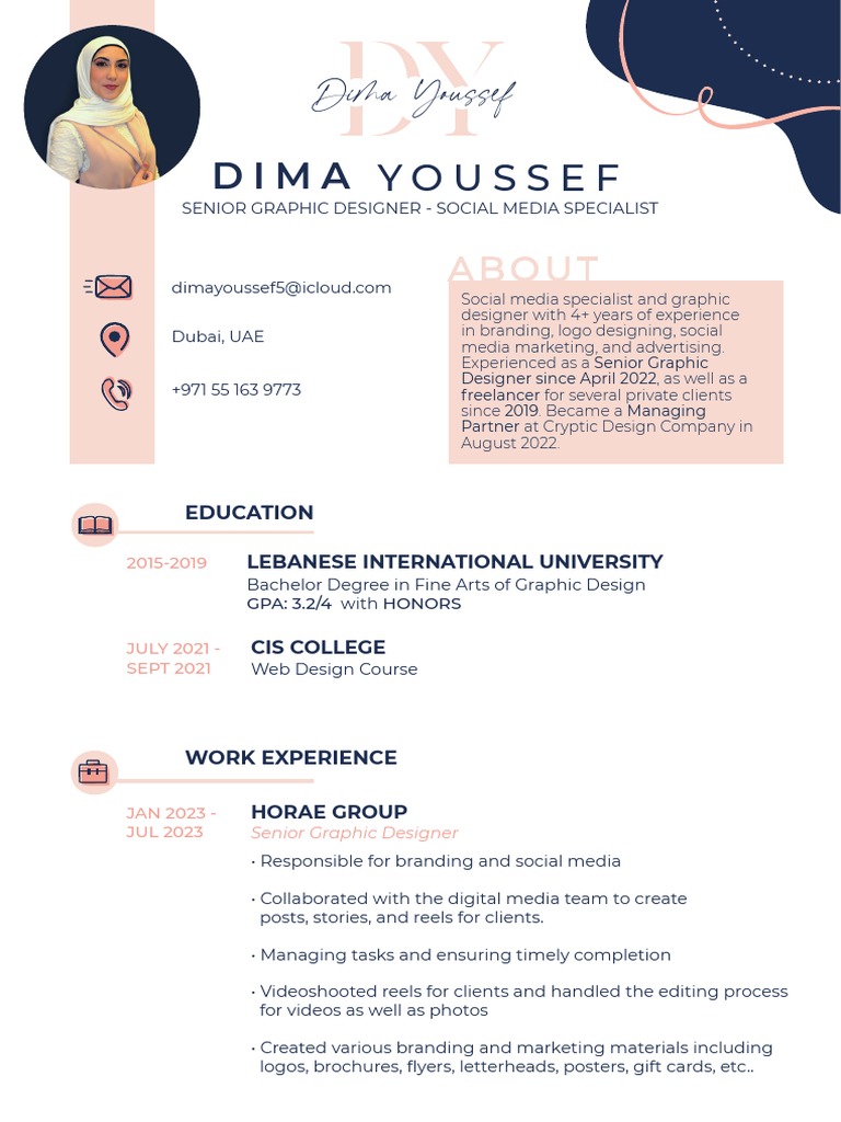 Dima Youssef's CV | PDF | Graphic Design | Social Media
