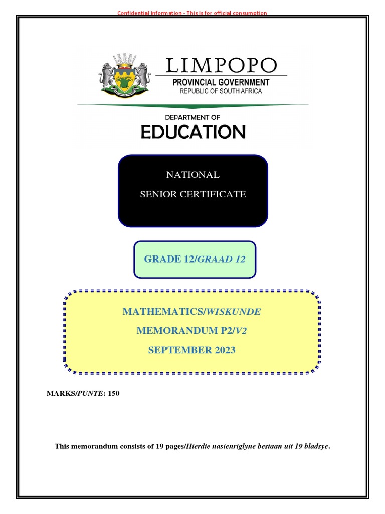 Mathematics P2 Memo 202309 | PDF | Trigonometry | Mathematics