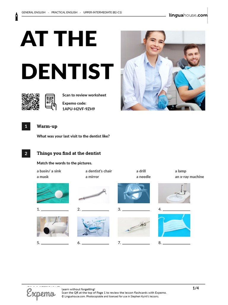 Upper-Intermediate English: At the Dentist | PDF | Dentures | Mouth