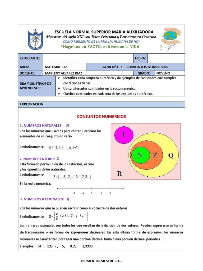Guia N°3-Conjuntos Numericos | PDF | Número Real | Números