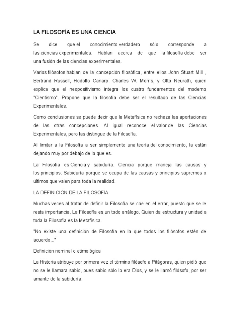La Filosfia Es Una Ciencia | PDF | Conocimiento | Epistemología