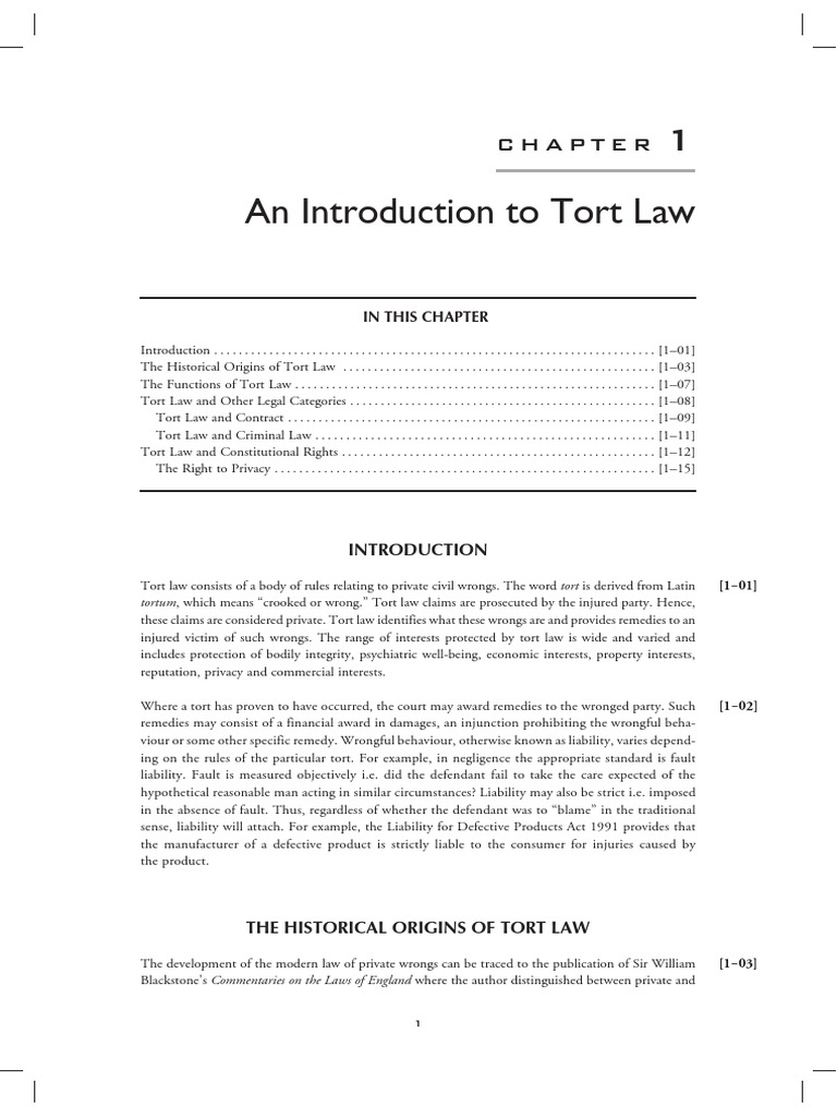 Intro To Law of TortA | PDF | Tort | Negligence