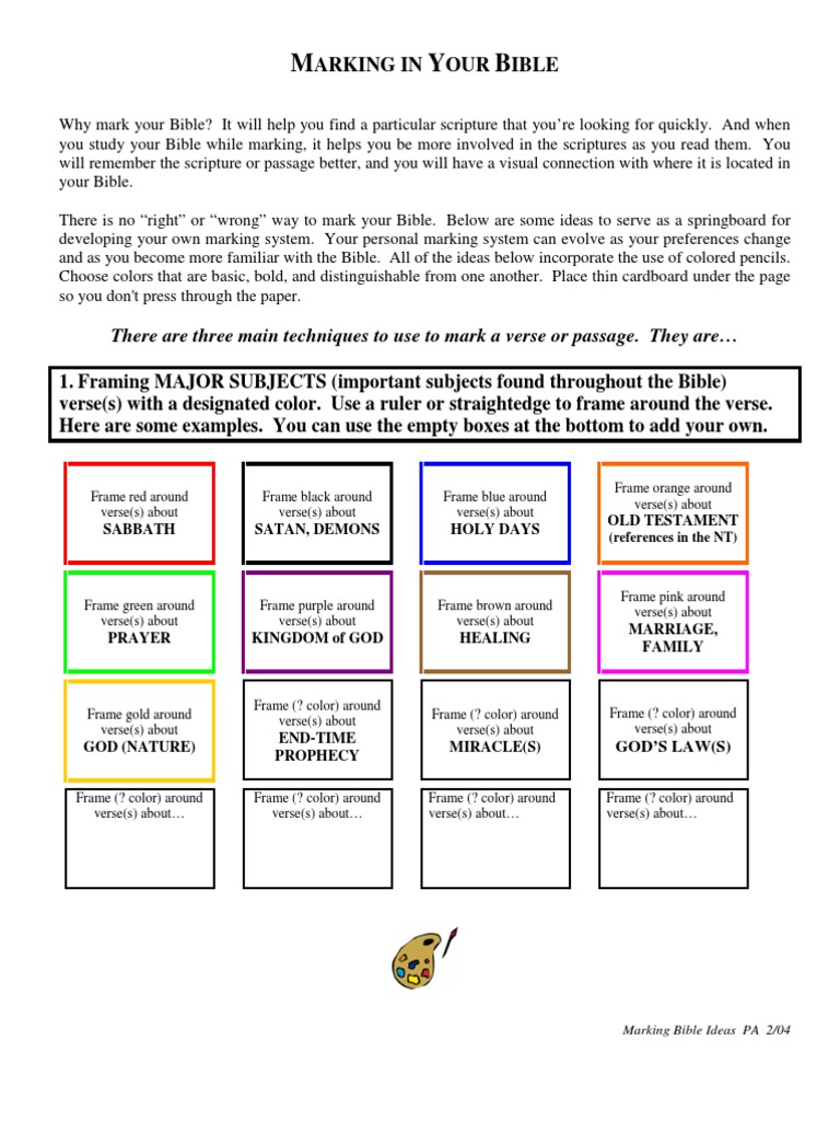Marking Bible Handout | PDF | Bible | Religious Belief And Doctrine