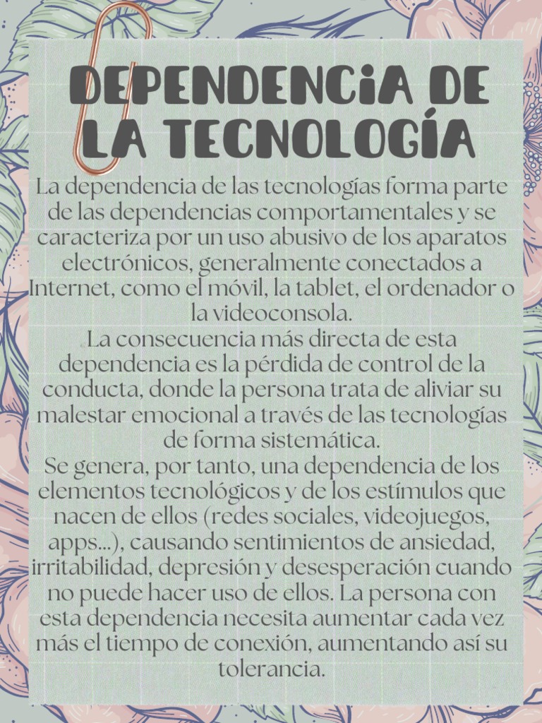 Dependencia de La Tecnología | PDF | Tecnología de información y ...