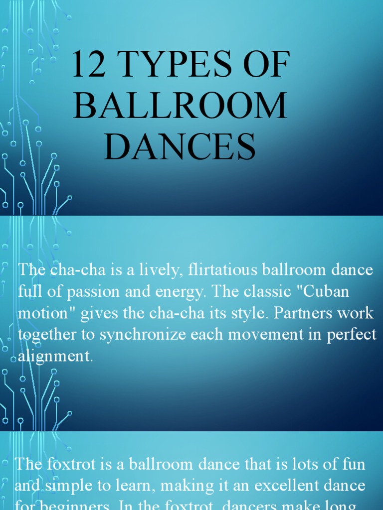 12 Types of Ballroom Dances | PDF | Ballroom Dance | Dances