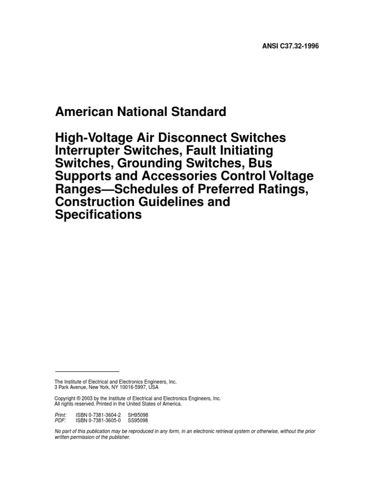 Ansi C37.32-1996 | PDF | Insulator (Electricity) | High Voltage