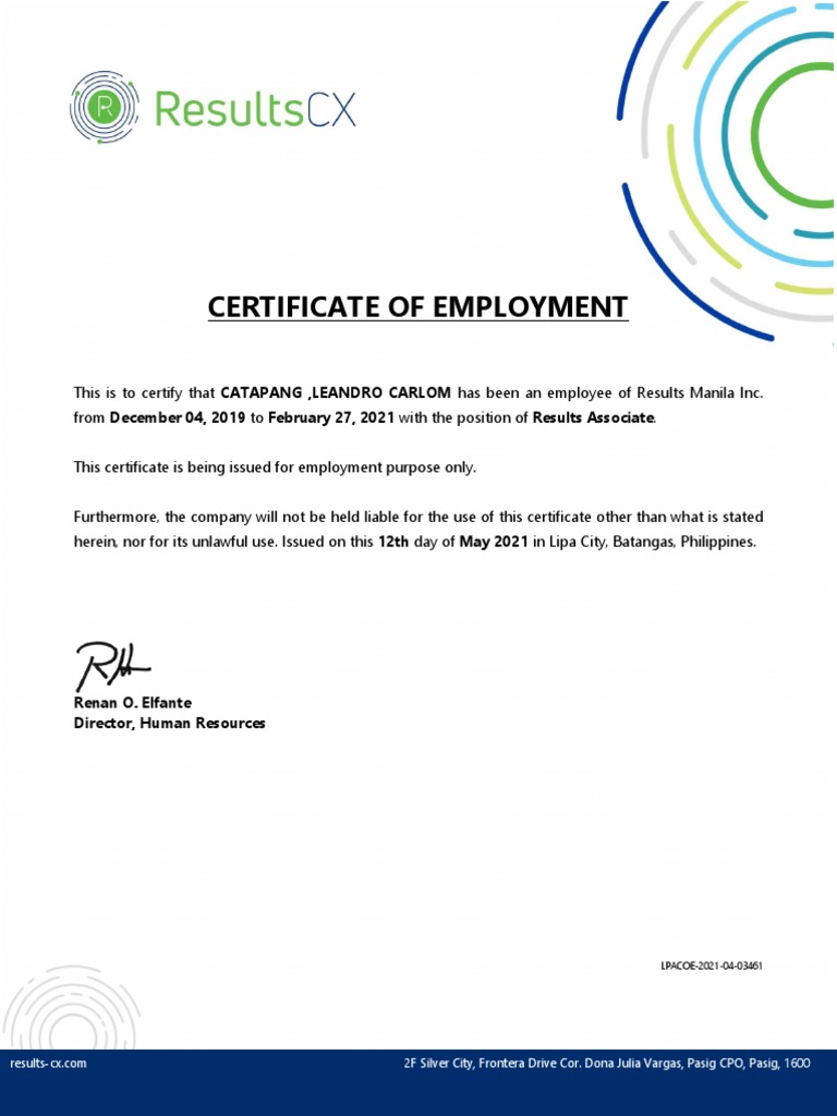 Coe - Catapang, Leandro Carlom | PDF