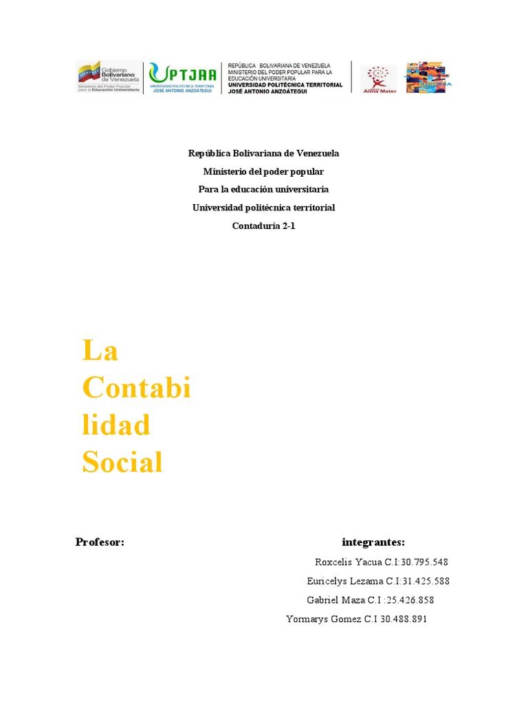 La Contabilidad Social | PDF | Business | Responsabilidad social ...