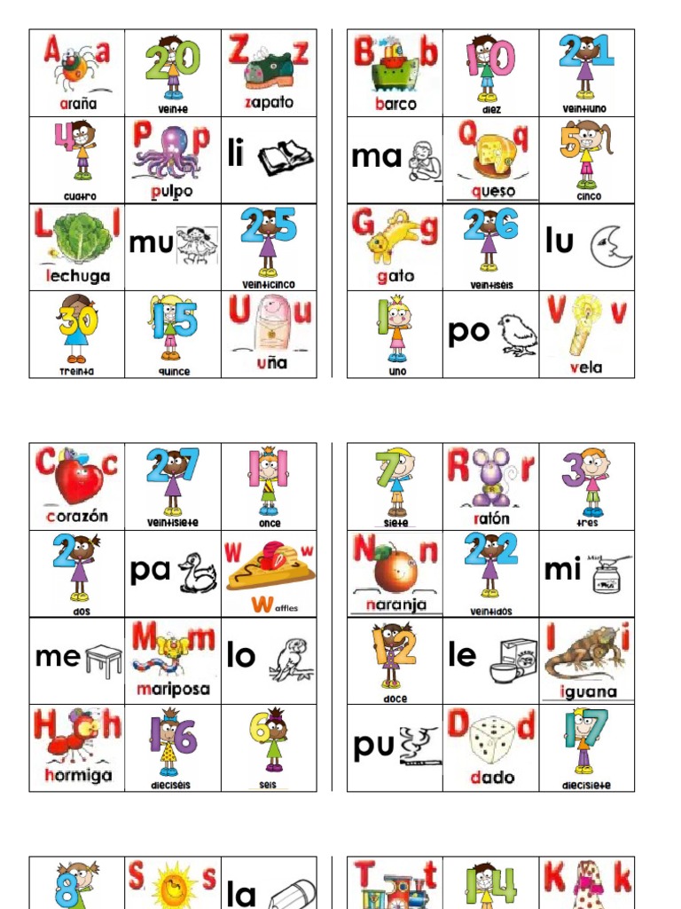 Loteria Abecedario | PDF