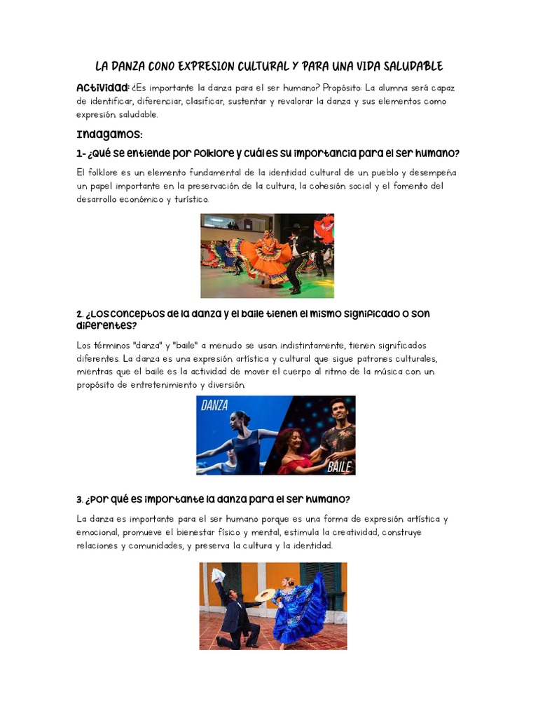 La Danza Cono Expresión Cultural y para Una Vida Saludable | PDF ...